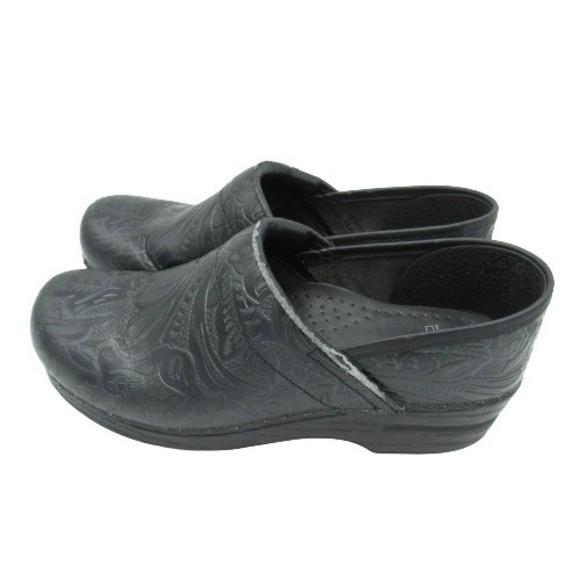 Dansko | Shoes | Dansko Size 39 Professional Clogs Black Floral ...